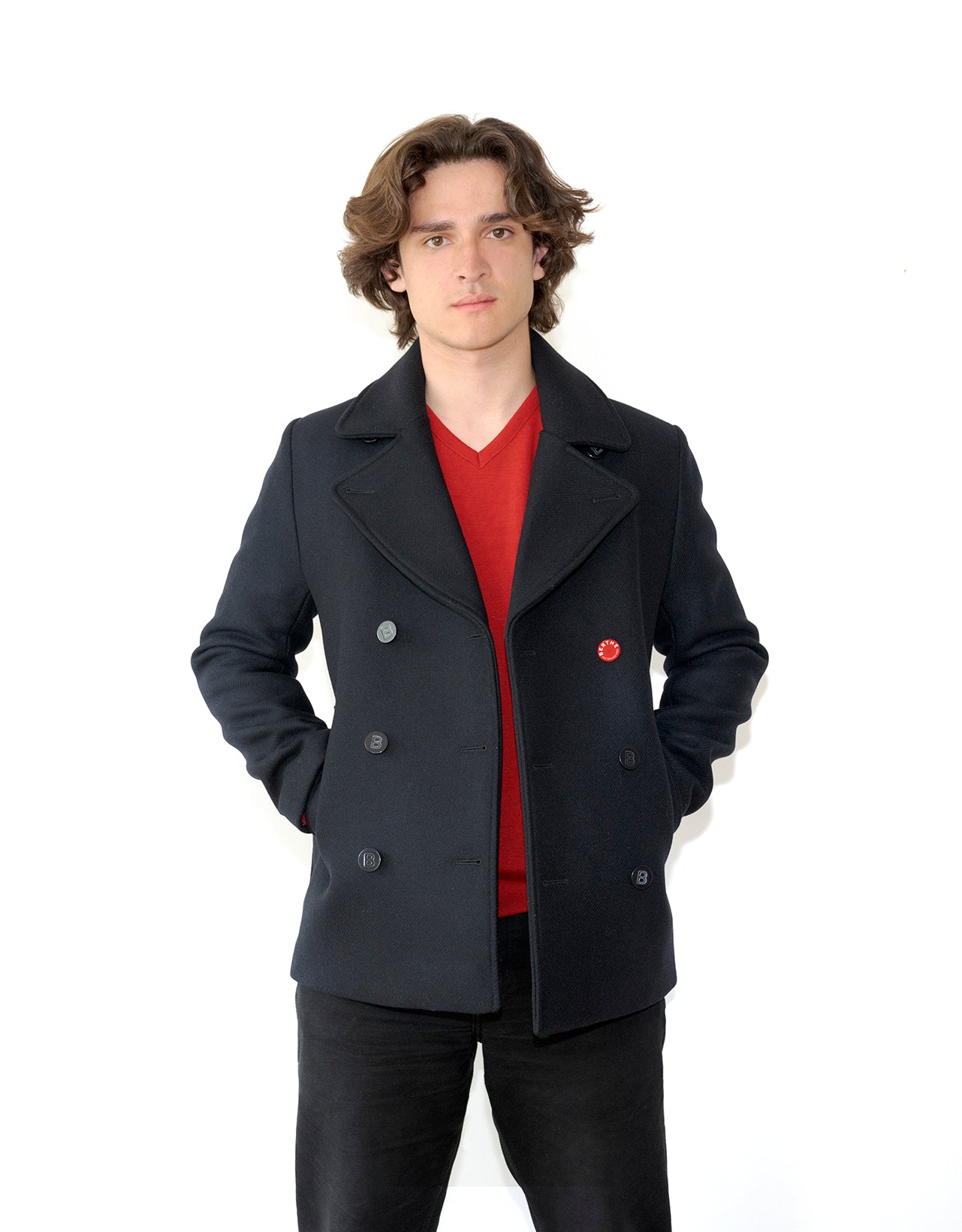 Caban mixte laine bleu marine Made in France | Berthe