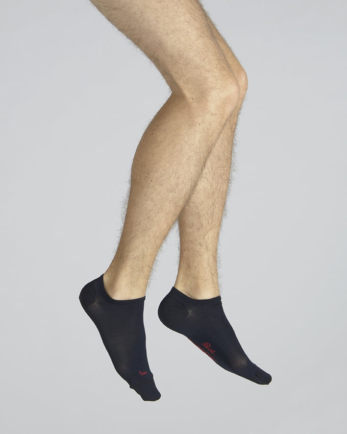 Socquettes Homme en soie et sans couture Noir